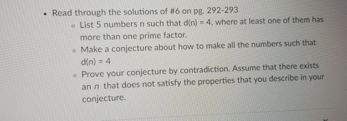 Solved 6. The number of divisors function. Let d be the | Chegg.com