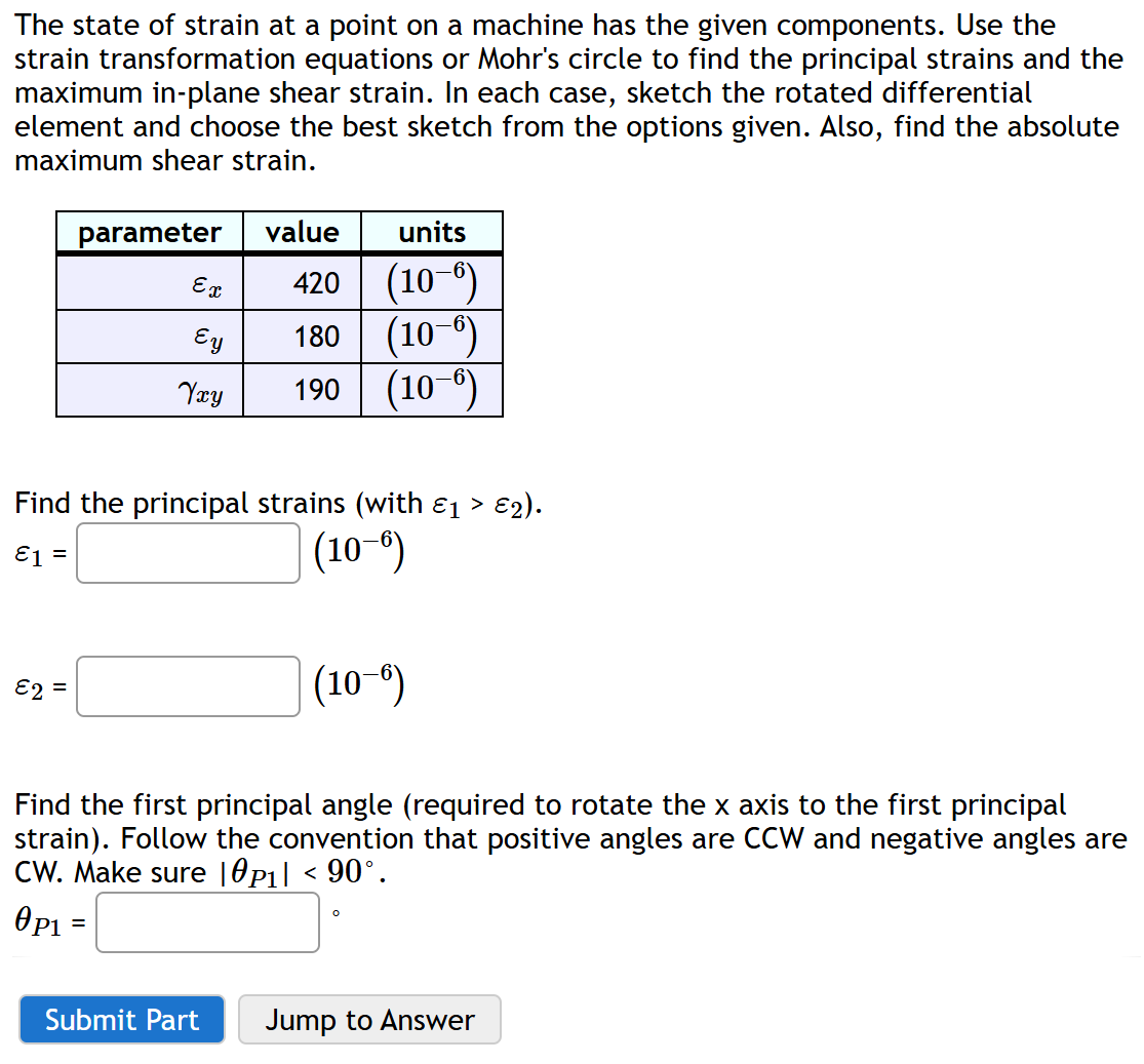 Solved Find the first principal angle (required to rotate | Chegg.com