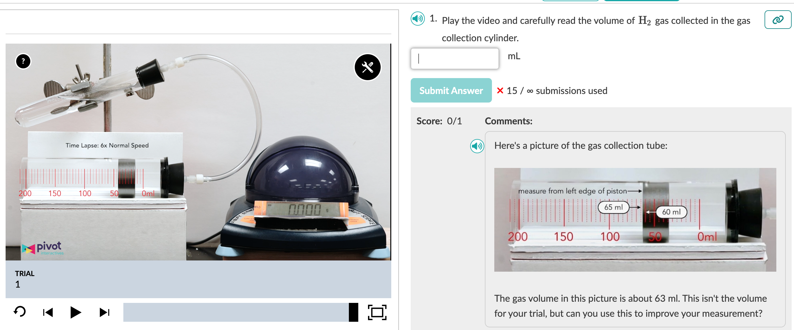 Solved Play the video and carefully read the volume of H2 | Chegg.com