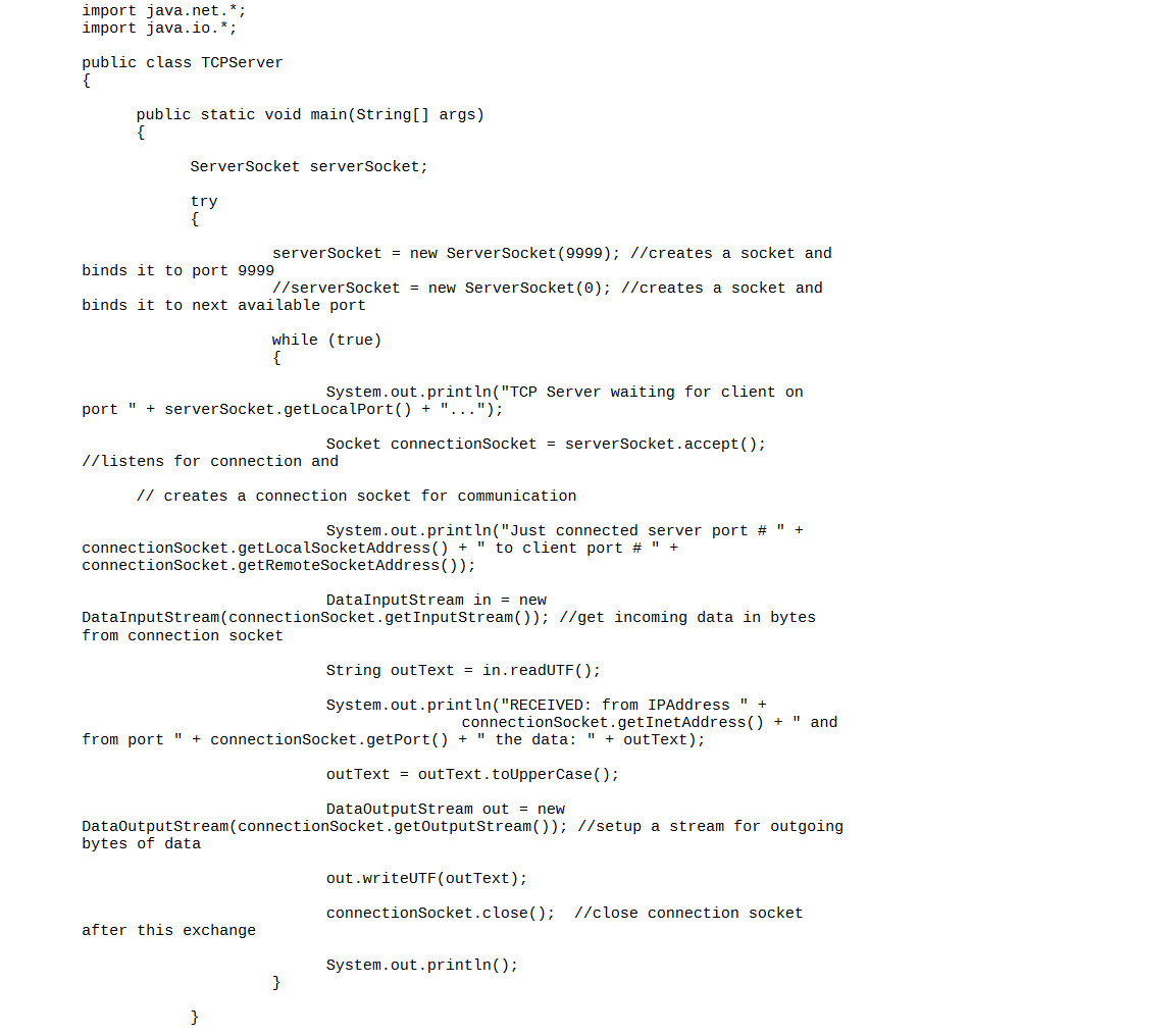 Below are the code given for the server and the | Chegg.com