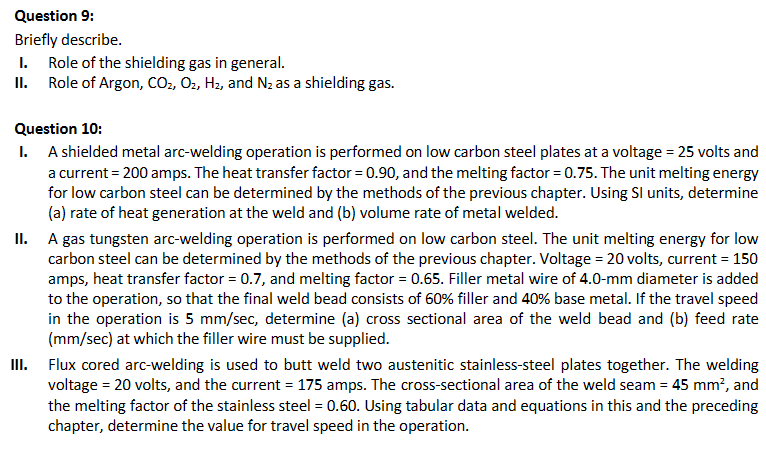Solved Question 9: Briefly describe. I. Role of the | Chegg.com