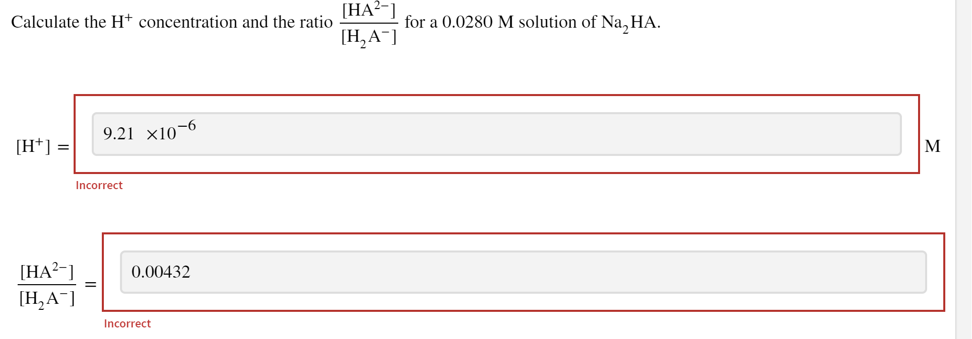 Calculate the H+concentration and the ratio [H2 | Chegg.com