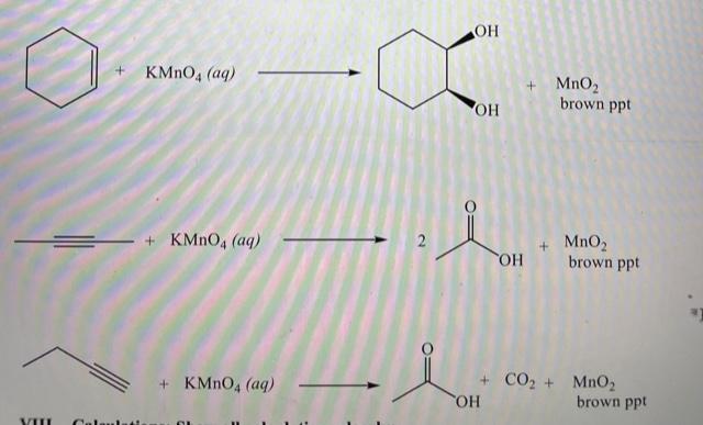Solved OH a KMnO4 (aq) + MnO2 OH brown ppt + KMnO4 (aq) 2. + | Chegg.com