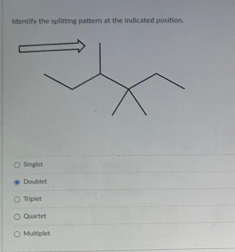 Solved Identify the splitting pattern at the indicated | Chegg.com