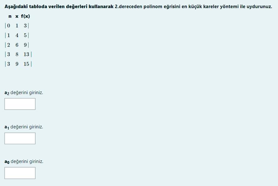 Solved Fit the 2nd degree polynomial curve using the least | Chegg.com