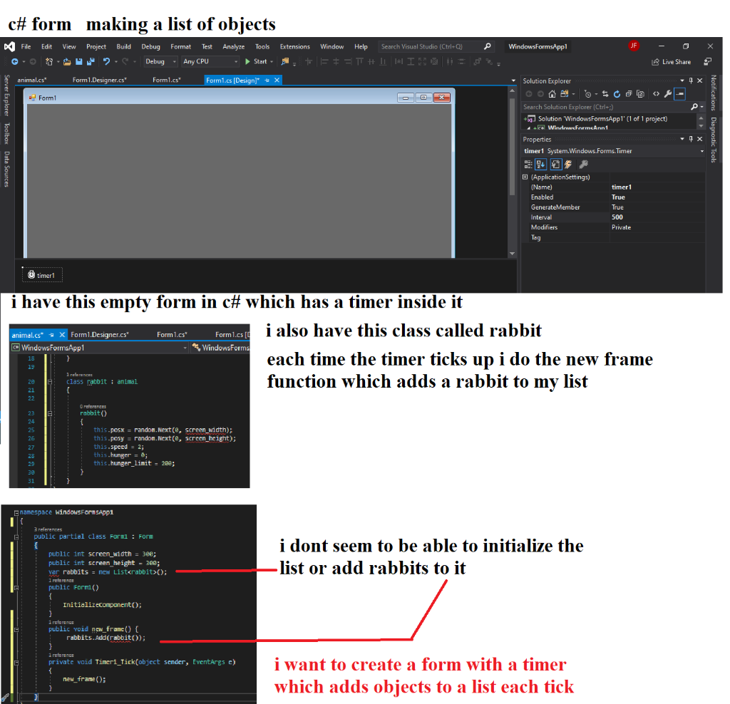 c# forms making lists of objects. i dont mind if you | Chegg.com