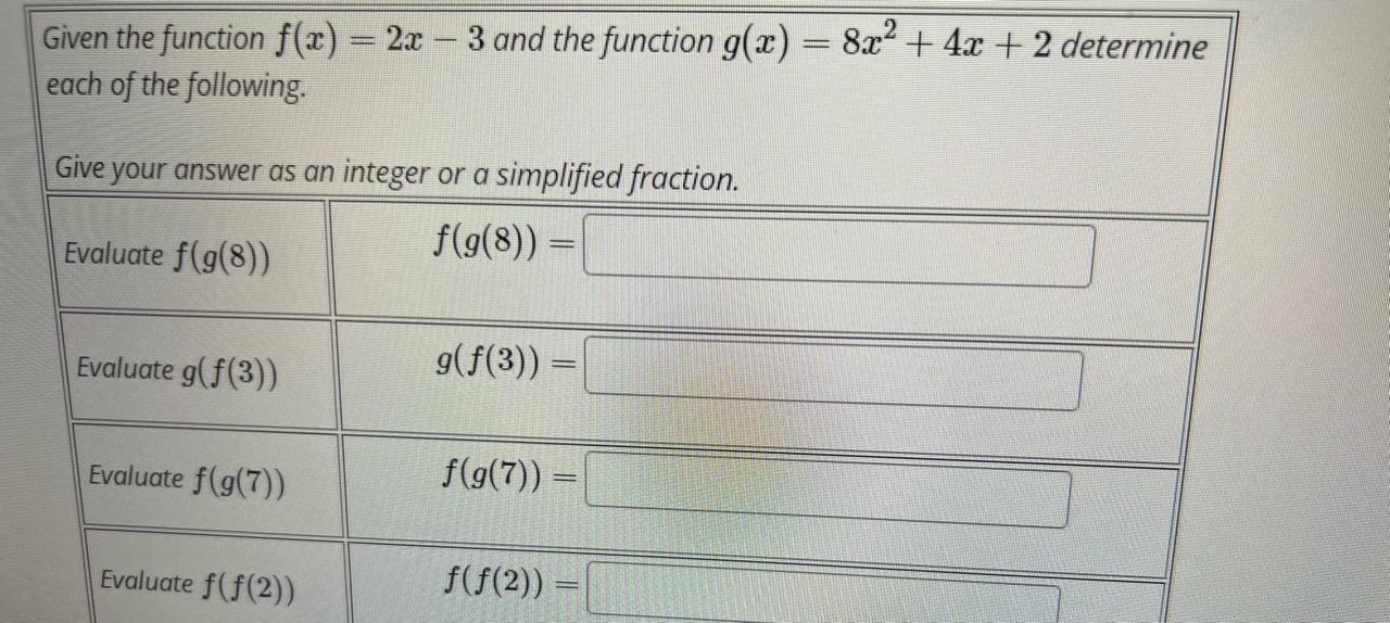 Solved Given The Function F X 2x−3 And The Function