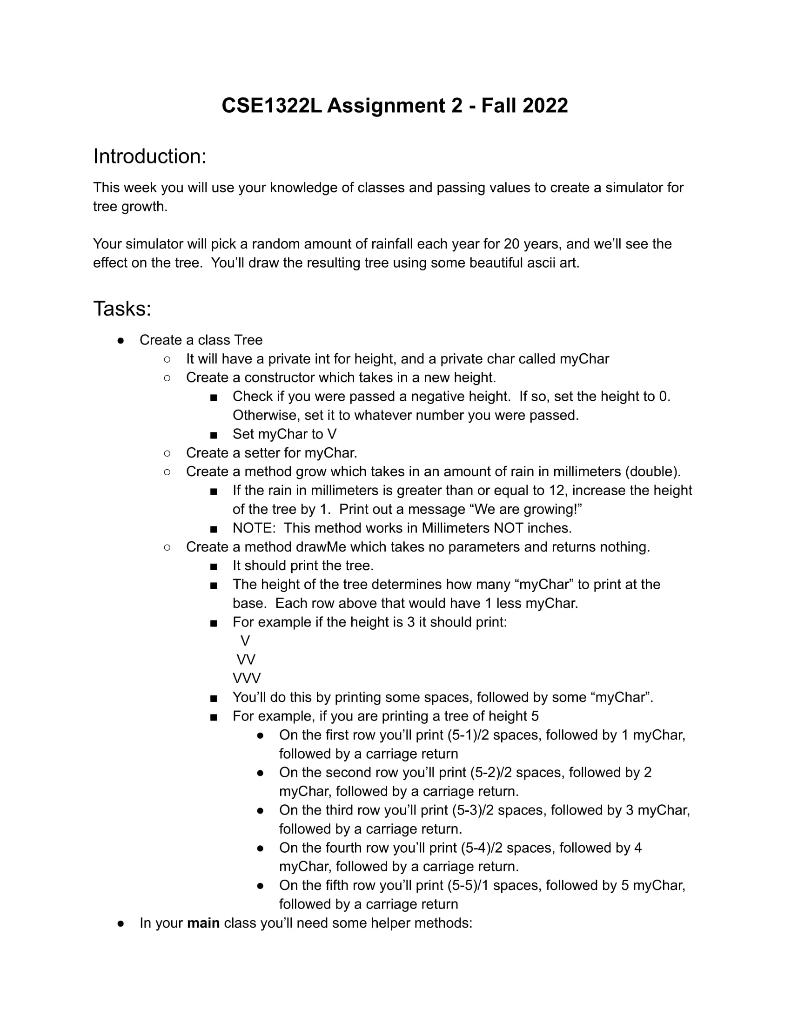 Solved CSE1322L Assignment 2 - Fall 2022 Introduction: This | Chegg.com