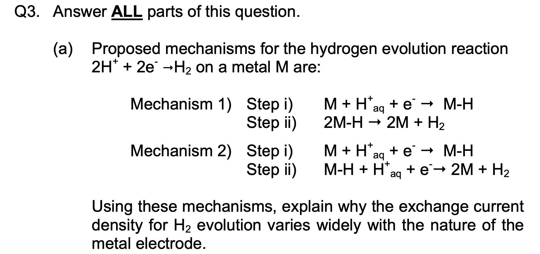 Solved Answer ALL parts of this question. (a) Proposed | Chegg.com