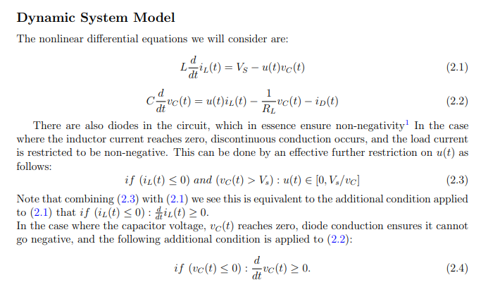 Solved Dynamic System Model The nonlinear differential | Chegg.com