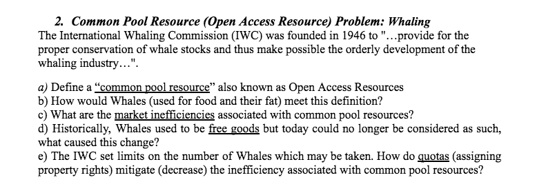 Solved 2. Common Pool Resource (Open Access Resource) | Chegg.com