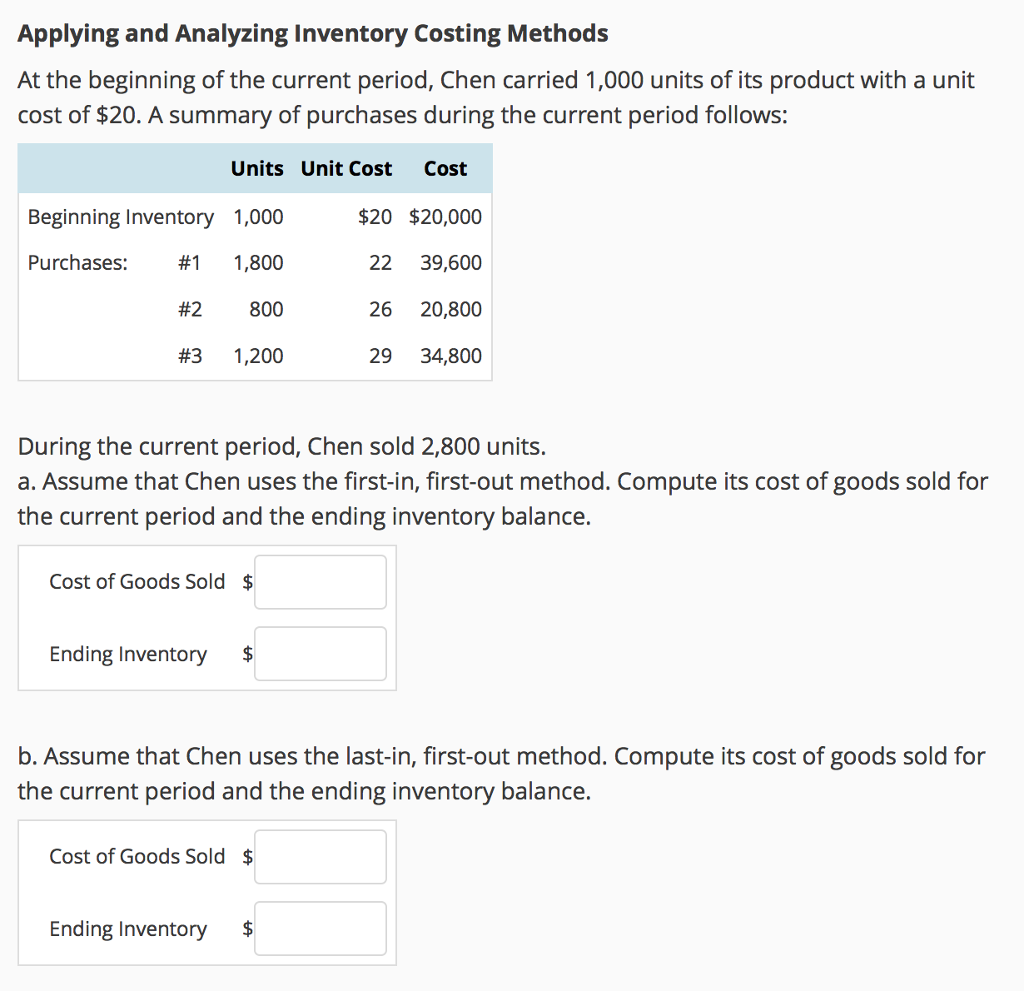Solved Applying and Analyzing Inventory Costing Methods At | Chegg.com