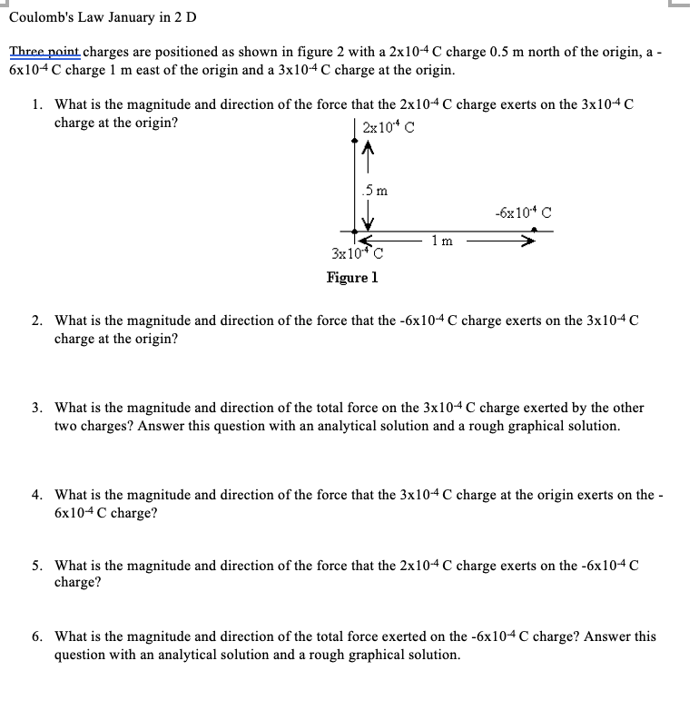 Solved ihree noint charges are positioned as shown in figure | Chegg.com