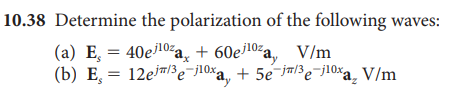 Solved .38 Determine the polarization of the following | Chegg.com
