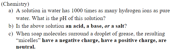 Solved A solution in water.(Chemistry)a) ﻿A solution in | Chegg.com