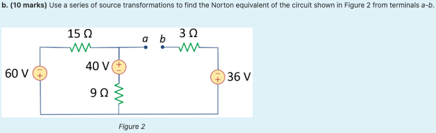 Solved b. (10 marks) Use a series of source transformations | Chegg.com