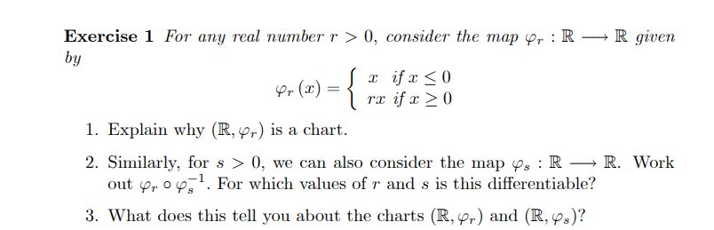 Solved Exercise 1 For any real number r>0, consider the map | Chegg.com