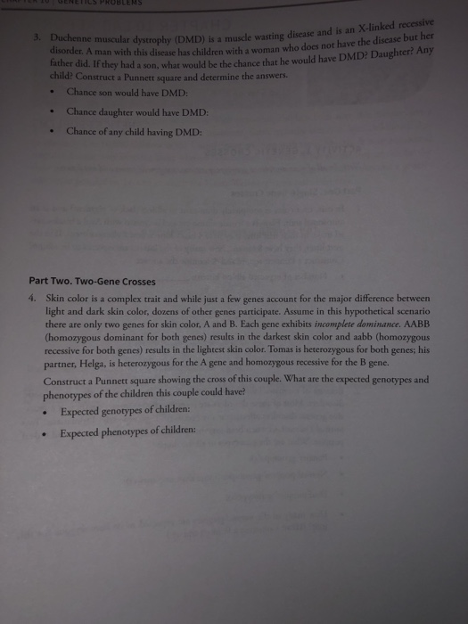 Solved GENETICS PROBLEMS 3. Duchenne muscular dystrophy | Chegg.com