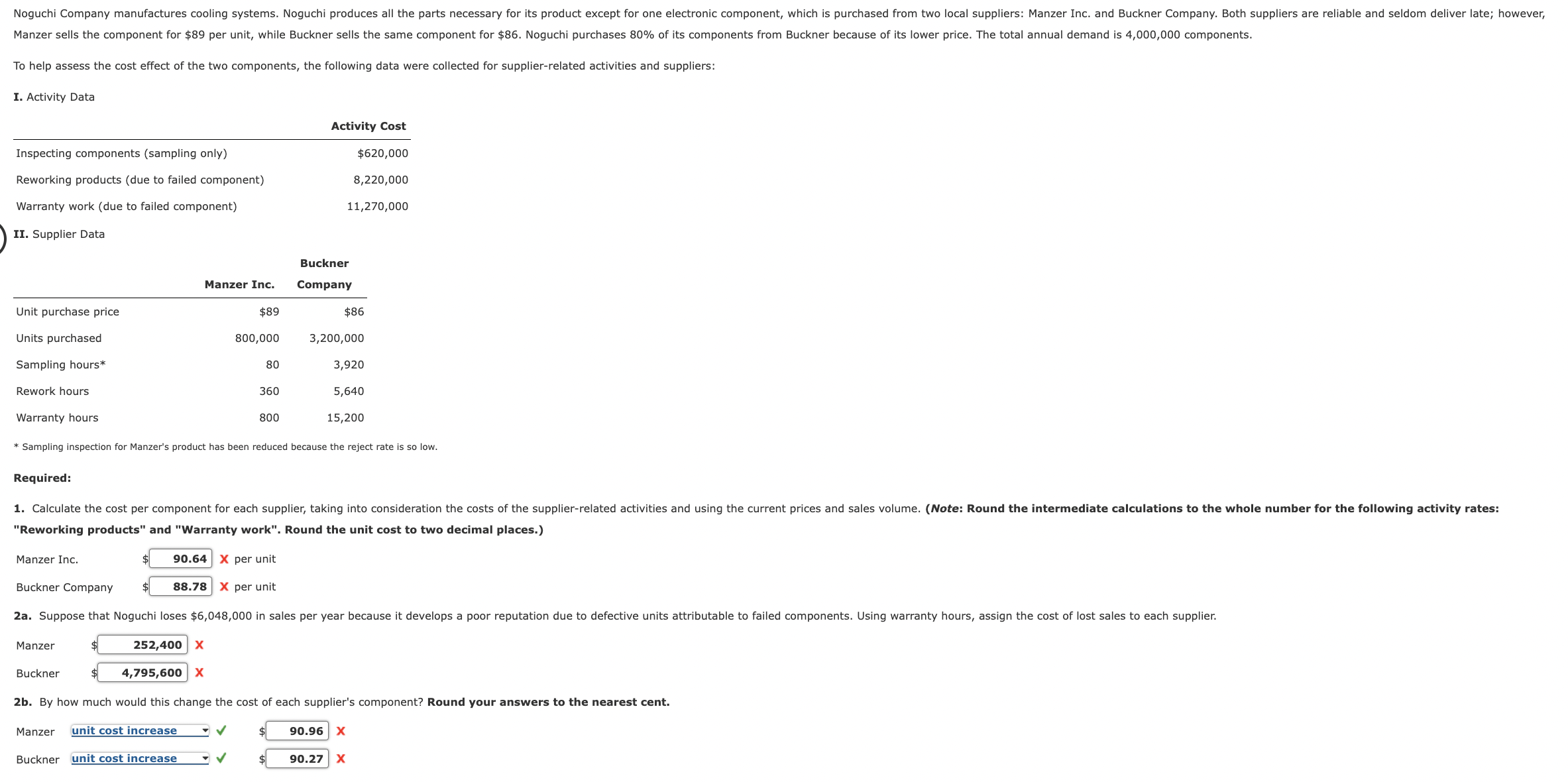 Solved To help assess the cost effect of the two components, | Chegg.com