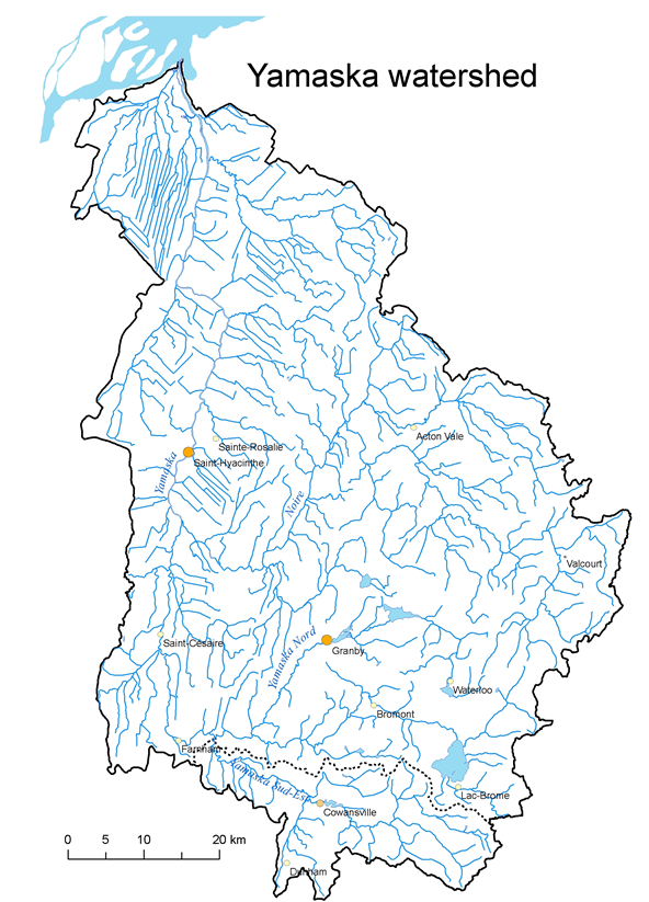 Solved Yamaska watershed end Acton Vále Sainte-Rosalie | Chegg.com