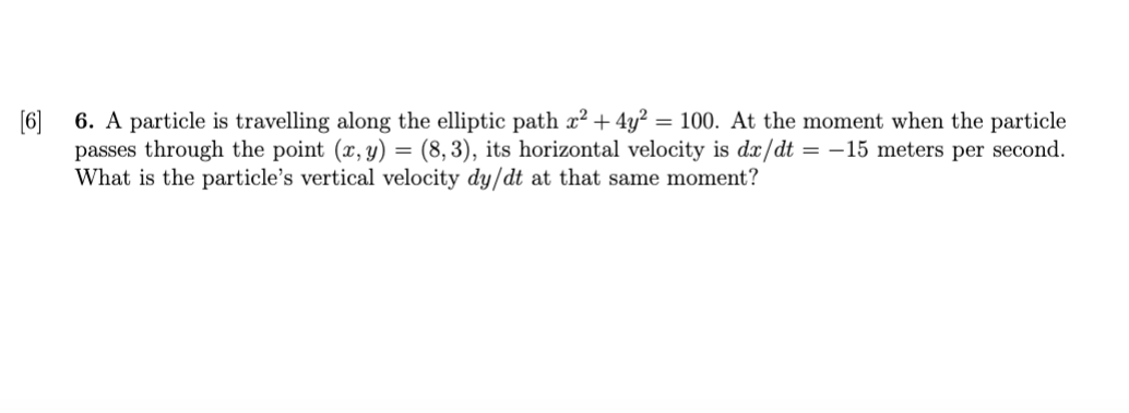 Solved 6. A particle is travelling along the elliptic path | Chegg.com