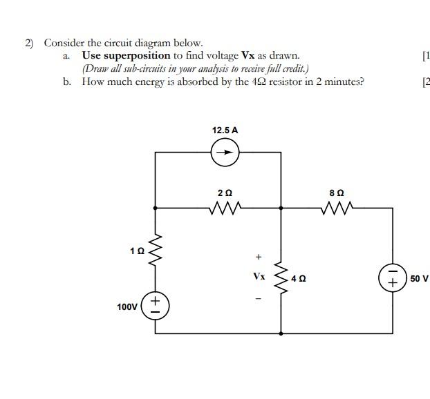 Solved [1 2) Consider the circuit diagram below. a. Use | Chegg.com
