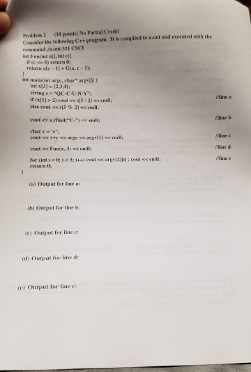 (Solved) : Problem 2 10 Points Partial Credit Consider Following C ... (Solved) : Problem 2 10 Points Partial Credit Consider Following C ...