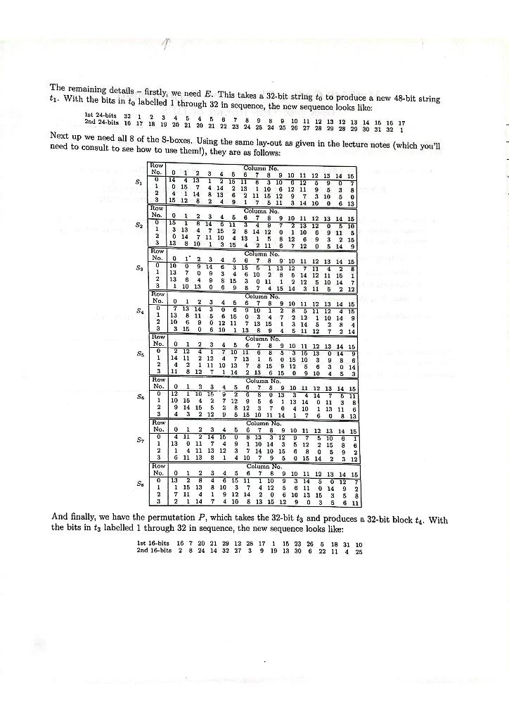 Today's task is to encrypt by hand a binary sequence | Chegg.com