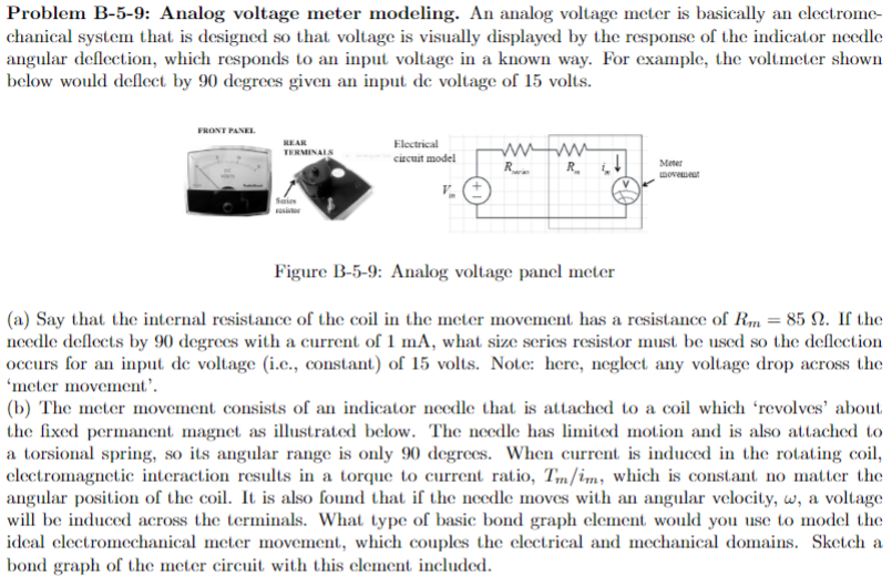 Problem 2 (analog meter): Revisit the model developed | Chegg.com