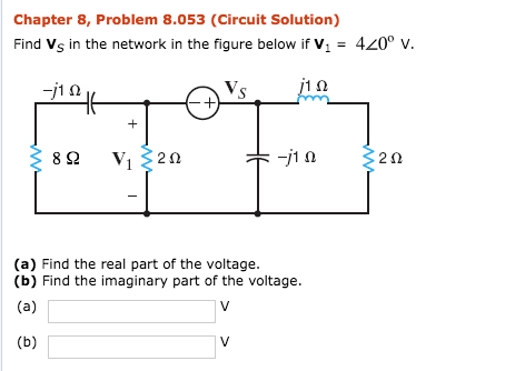 Solved Chapter 8, Problem 8.053 (Circuit Solution) Find V, | Chegg.com