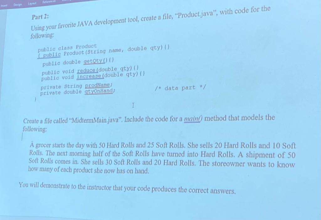 Solved Part 2: Using your favorite JAVA development tool, | Chegg.com