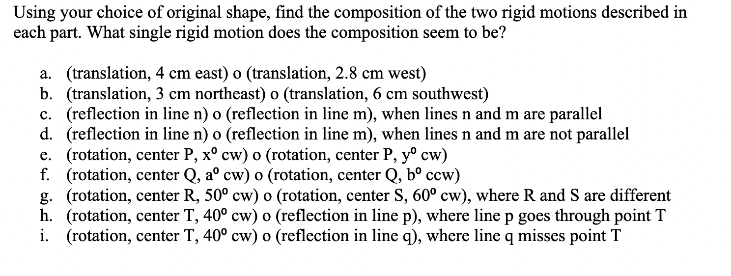 Using your choice of original shape, find the | Chegg.com