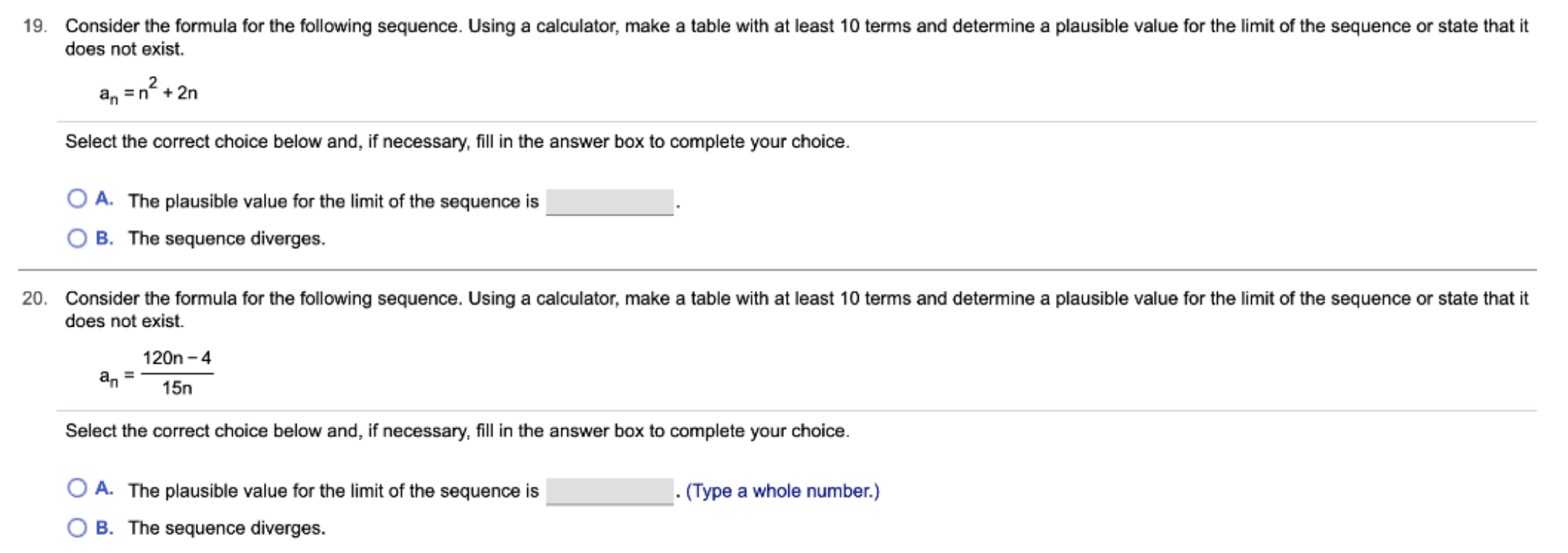 Solved 19. Consider the formula for the following sequence. | Chegg.com
