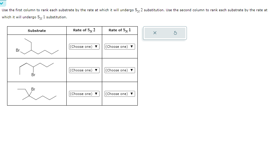 Solved Use the first column to rank each substrate by the | Chegg.com