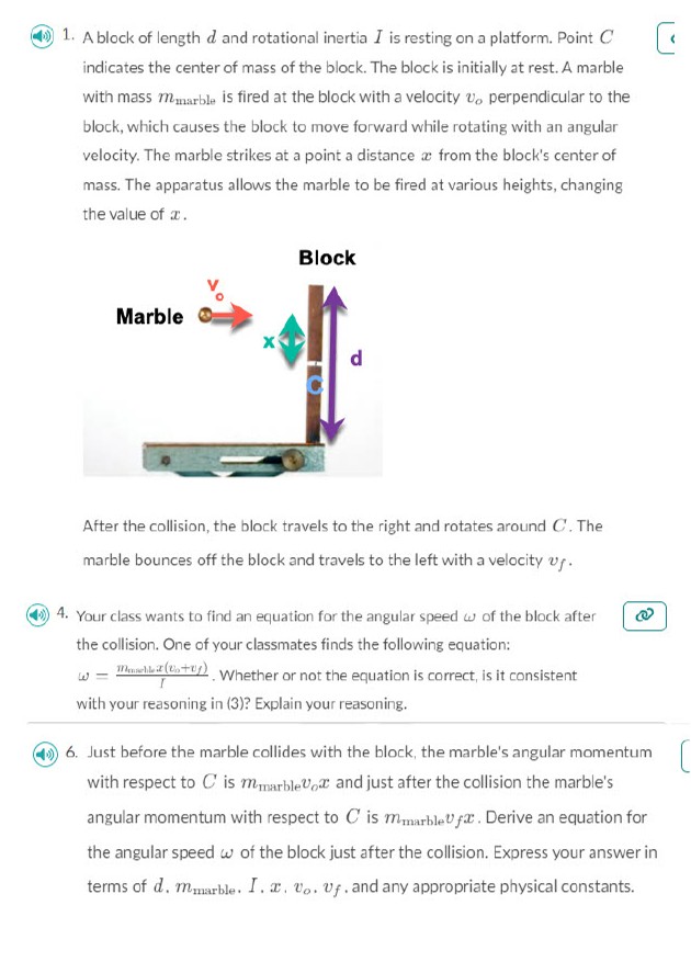 Solved Solve #4 ﻿and #6A block of length d ﻿and rotational | Chegg.com