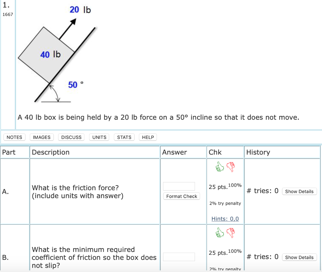 Solved 1. 1667 20 lb 40 lb 50 A 40 lb box is being held by a | Chegg.com