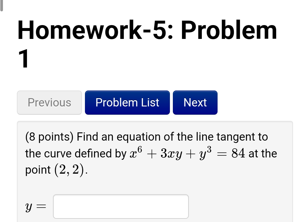 Solved Homework-5: Problem (8 points) Find an equation of | Chegg.com