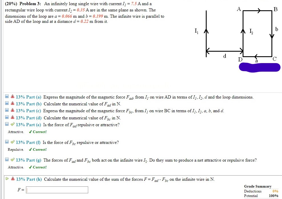 Solved (20%) Problem 3: An infinitely long single wire with | Chegg.com