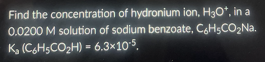 Solved Find the concentration of hydronium ion, H3O+, in a | Chegg.com