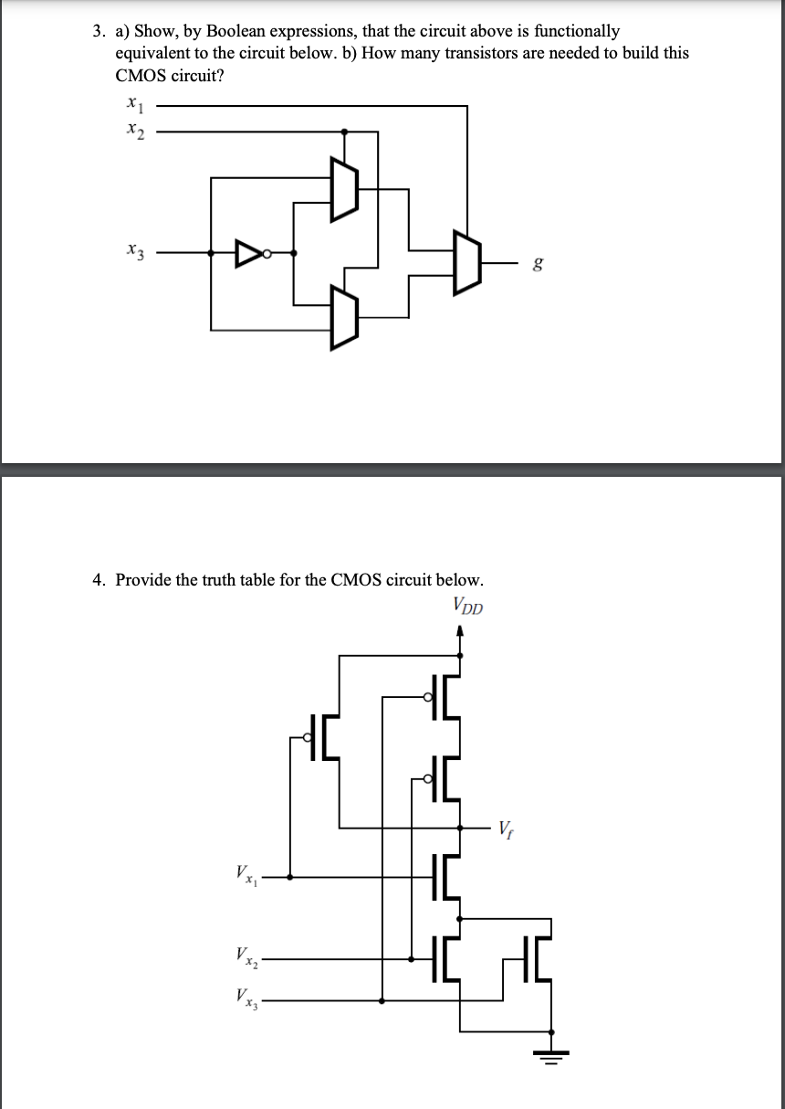 Solved 3. a) Show, by Boolean expressions, that the circuit | Chegg.com