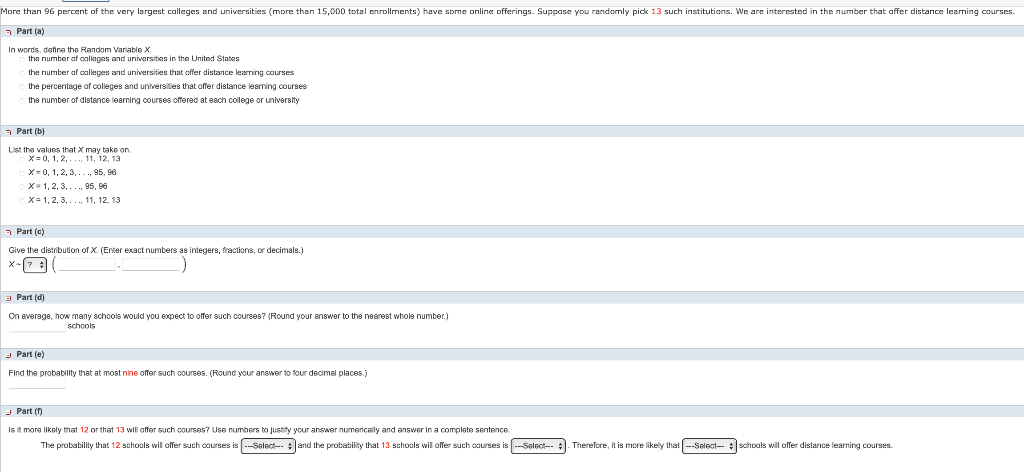 Solved In words, define the Randam Variable x. tha number of | Chegg.com