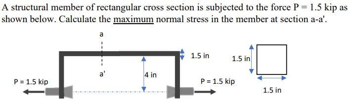 Solved A Structural Member Of Rectangular Cross Section Is