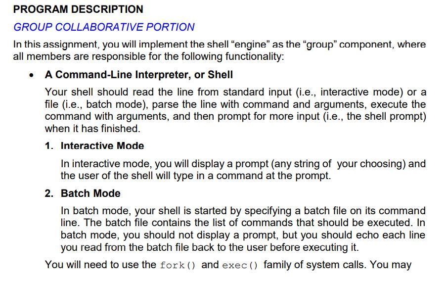 BACKGROUND A shell provides a command-line interface | Chegg.com