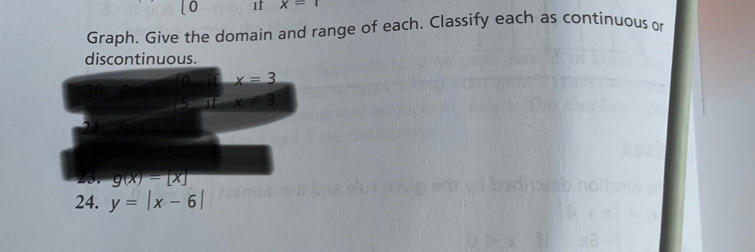 Solved Graph. Give the domain and range of each. Classify | Chegg.com