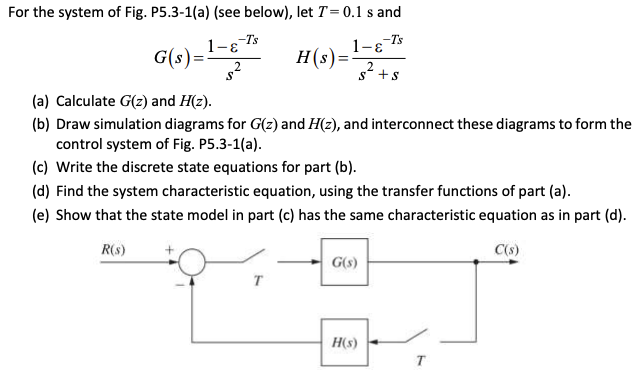 Solved 1-8-7s $2 2 دي For the system of Fig. P5.3-1(a) (see | Chegg.com