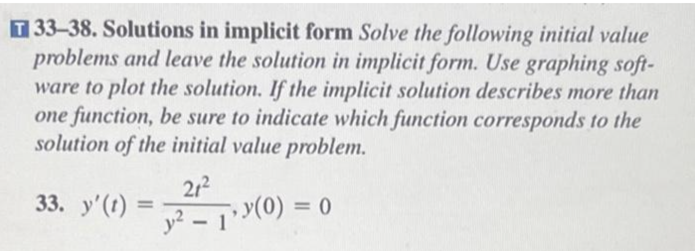Solved 33-38. Solutions in implicit form Solve the following | Chegg.com