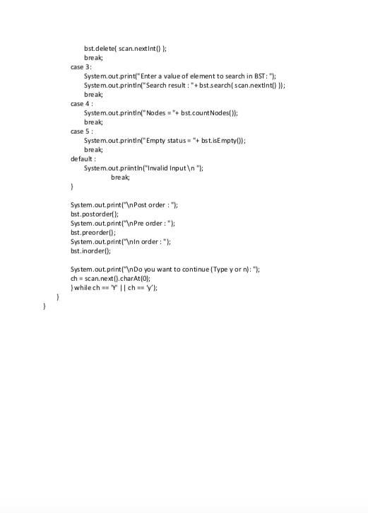 Solved import java.util.Scanner; class BSTNode BST Node | Chegg.com