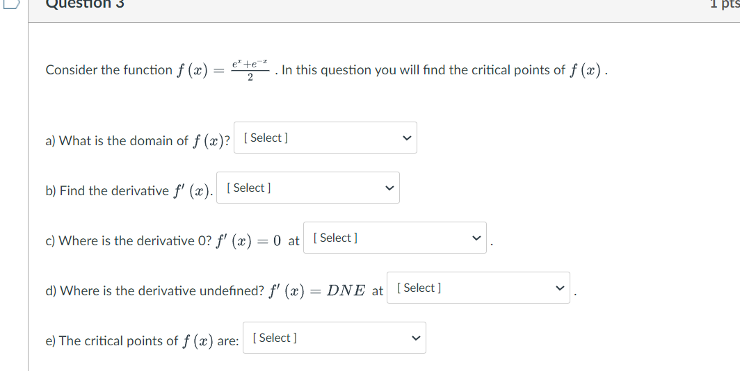 Solved Consider the function f(x)=ex+e-x2. ﻿In this question | Chegg.com