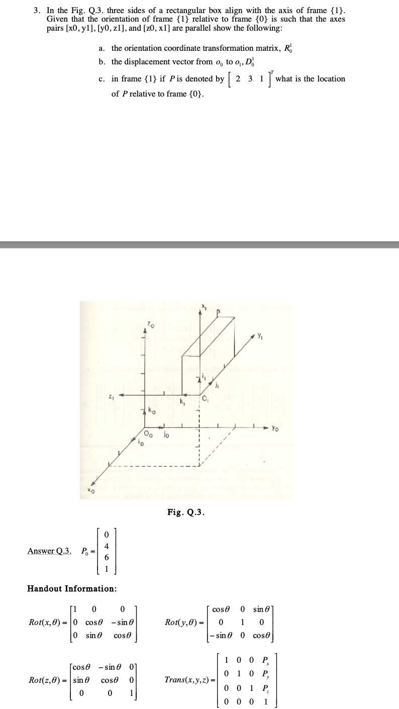 3. In the Fig. Q.3. three sides of a rectangular box | Chegg.com