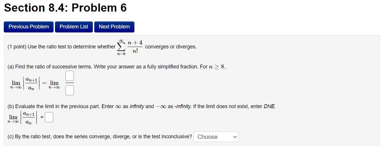 Solved Section 8.4: Problem 6 Previous Problem Problem List | Chegg.com